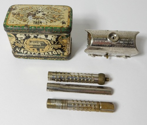OLD STAR KAMPFE USA SAFETY RAZOR IN ORIGINAL TIN CASE | eBay
