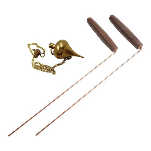 Complete Dowsing Rod Kit 2PCS Copper Rods with Comfortable Walnut Grip ...