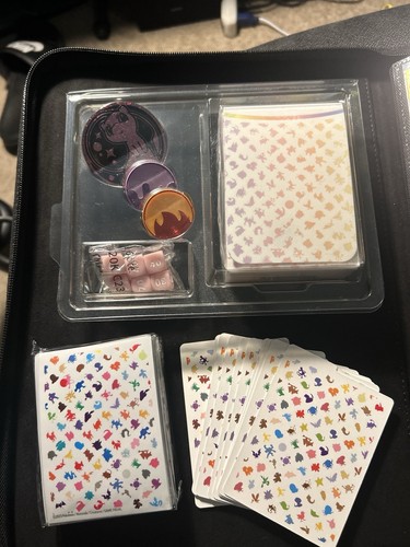 Pokemon TCG 151 ETB Card Sleeves 65 ct. + Deck box, Mew Coin, Dice ...