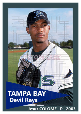 Jesus Colome - 2003 Tampa Bay Devil Rays - 2.5 x 3.5 custom card (blank ...