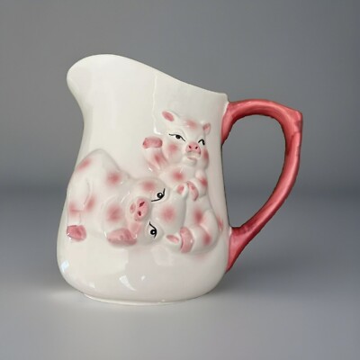 VINTAGE Adorable Pig Pitcher KMc 7” Tall (8.5”x 5” Width) | eBay