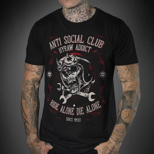 Hyraw Tattoo/Biker Men's Tee - Anti Social Club | eBay UK