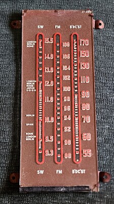 PHILCO ANTIQUE VTG WIFI GLASS STATION CHANNEL DIAL FACE PLATE ~ JULY 16 ...