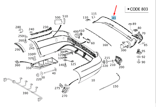 MERCEDES E Class W212 Rear Bumper Diffuser 2013 to 2016 A2128858725 ...