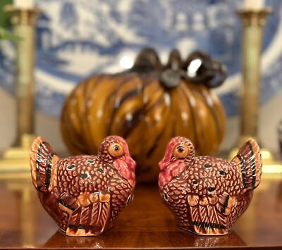 Turkey Salt & Pepper Shakers Thanksgiving Fall Harvest Decor Tom Turkey ...