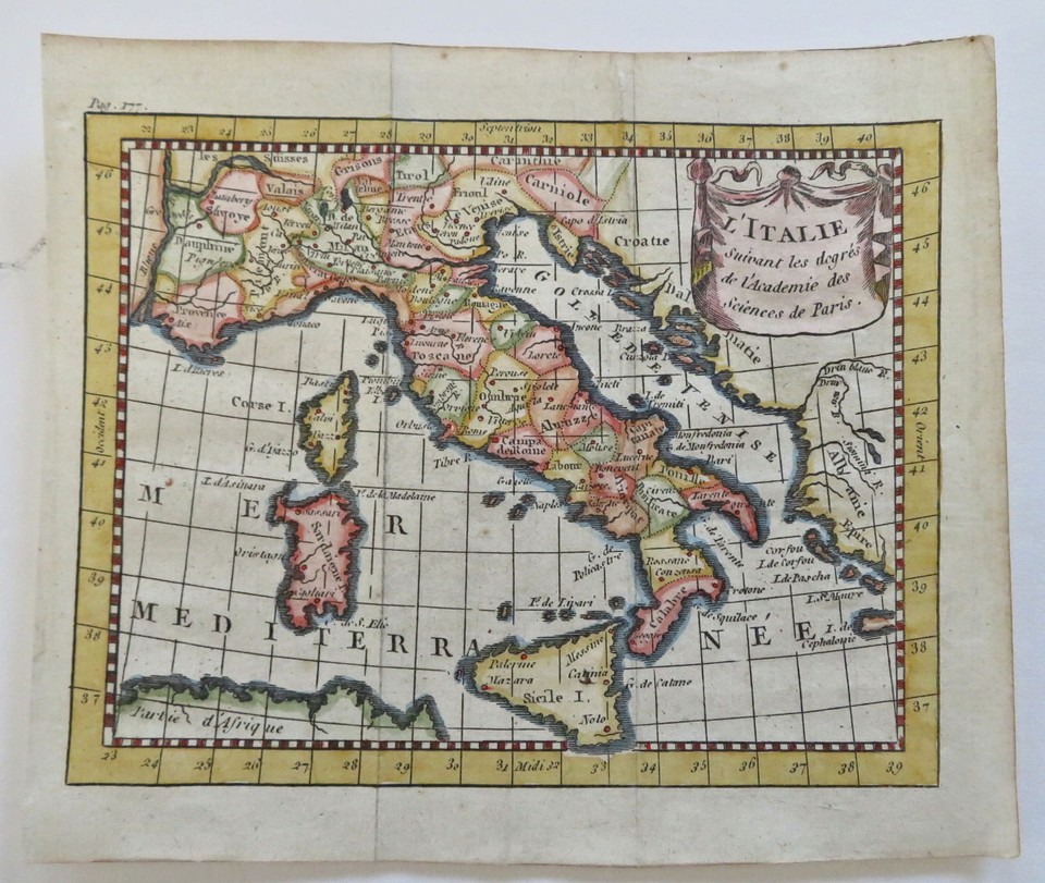 Italy Sicily Corsica Sardinia Rome Tuscany Venice Genoa Naples 1774 ...