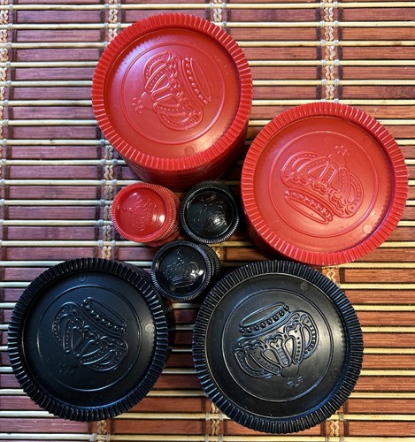 Red & Black Large Jumbo 3" & Regular Checkers Plastic Replacement Game ...