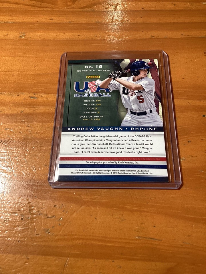 2013 Panini USA Baseball Andrew Vaughn Autograph Card /100 Profile | eBay