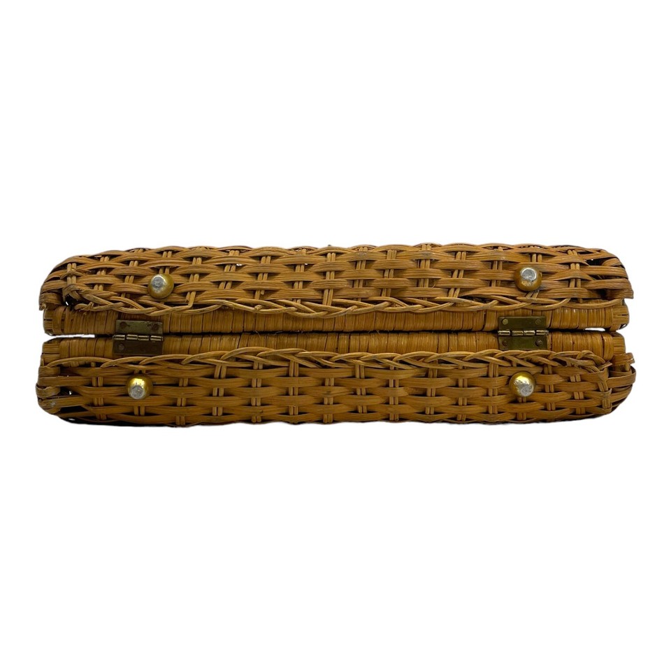 Vintage 50s ETIENNE AIGNER Handmade Wicker Top Handle Handbag Basket ...