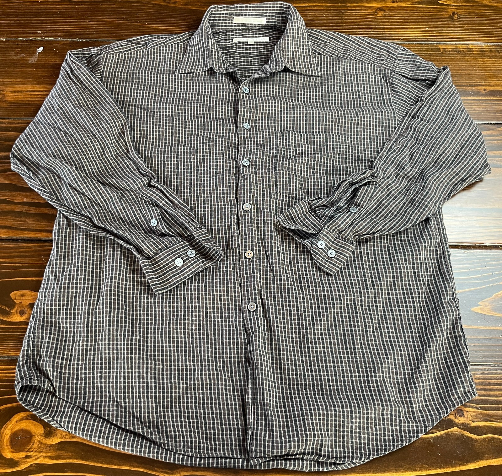 Perry Ellis Pants, Men's Size XL, Black Brown Gray, Plaid, Wool Blend ...