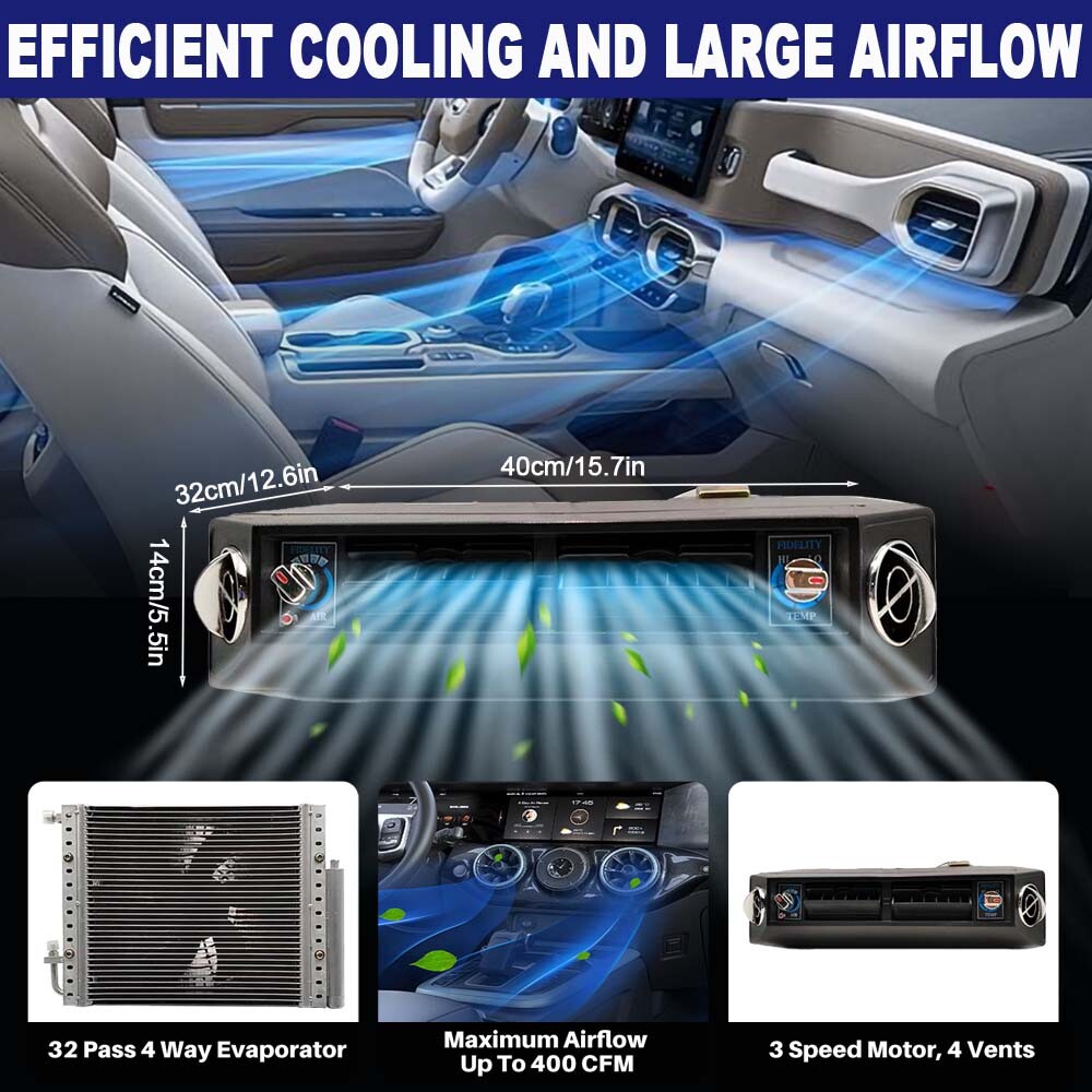 12V Car AC Unit Under Dash Air Conditioner Auto Compressor Evaporator ...