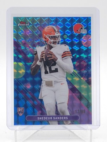 SHEDEUR SANDERS 2025 TOPPS FINEST ROOKIE BLUE GEOMETRIC REFRACTOR /99 ...