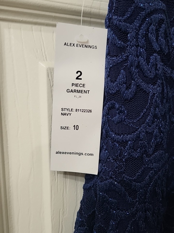 Alex Evenings Women's Two Piece Mother of The Bride Dress W/Lace Jacket ...