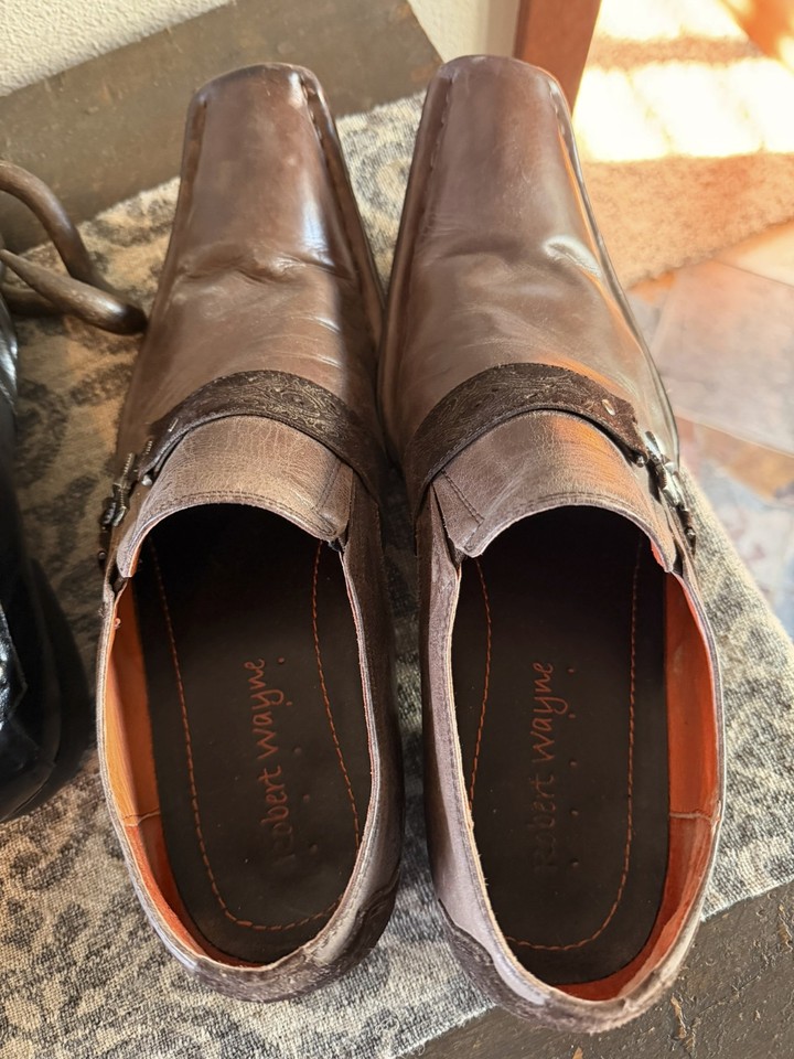 Robert Wayne Men Cocktail Leather Square‎ Toe Loafers Dress Shoes 10 ...