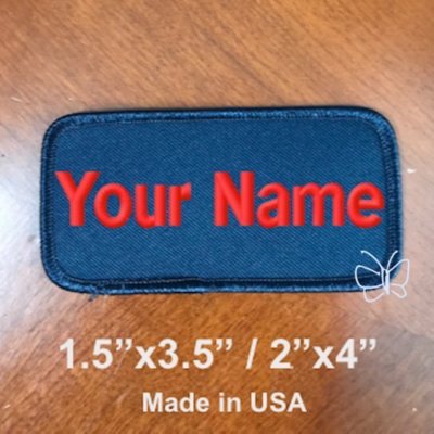 Custom Embroidered Patch Name Tag Motorcycle Biker Badge Rectangular ...