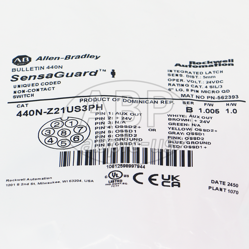 NEW Allen Bradley 440N-Z21US3PH SensaGuard Unique Coded Sensor | eBay