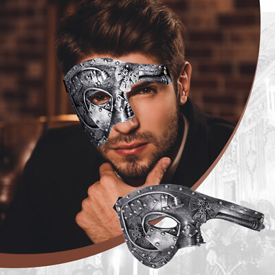 Men's Masquerade Mask Steampunk Robot Venetian Mask Costume Party ...
