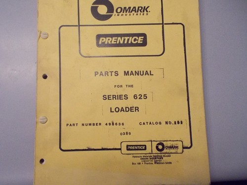 Prentice 625 Hydro Ax Loader dealer parts Manual 498636 cat # 292 | eBay