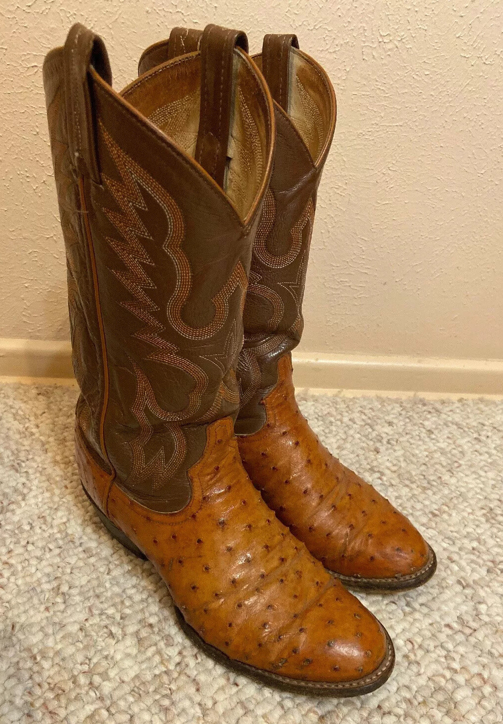 TONY LAMA Style # 8238 Full Quill Ostritch Cowboy Boots sz 8D | eBay
