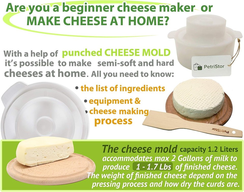 Cheesemaking Kit Butter Punched Сheese Mold Press Strainer cheese With ...