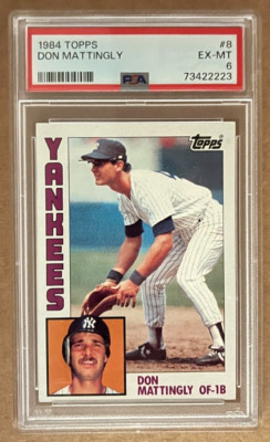 1984 Topps Don Mattingly #8 Graded PSA 6 EX-MINT RC Rookie Card Yankees ...