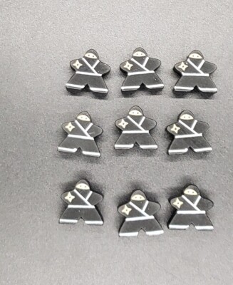 x 9 Wooden Ninja Meeples 16mm for assorted board games | eBay