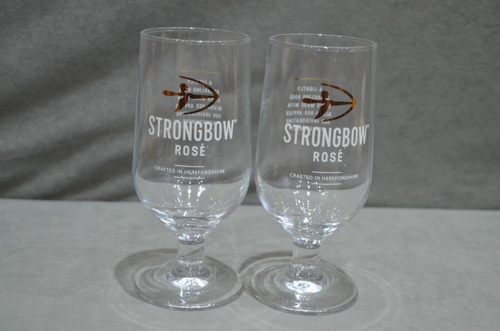 Pair Of (2) Strongbow Rose Cider Glasses Pint Glass In Gift Box CE M20 ...