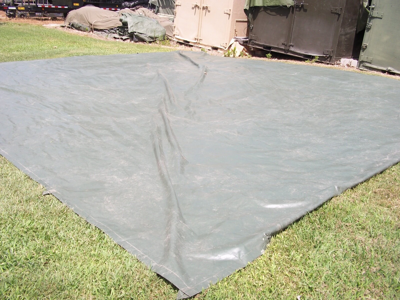 MILITARY SURPLUS VINYL CANVAS TARP TENT TRAILER 22 ft x 26 Ft ARMY ...