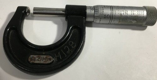 Starrett 211 Outside Micrometer, 0-1" Range, .001" Graduation, Rounded ...