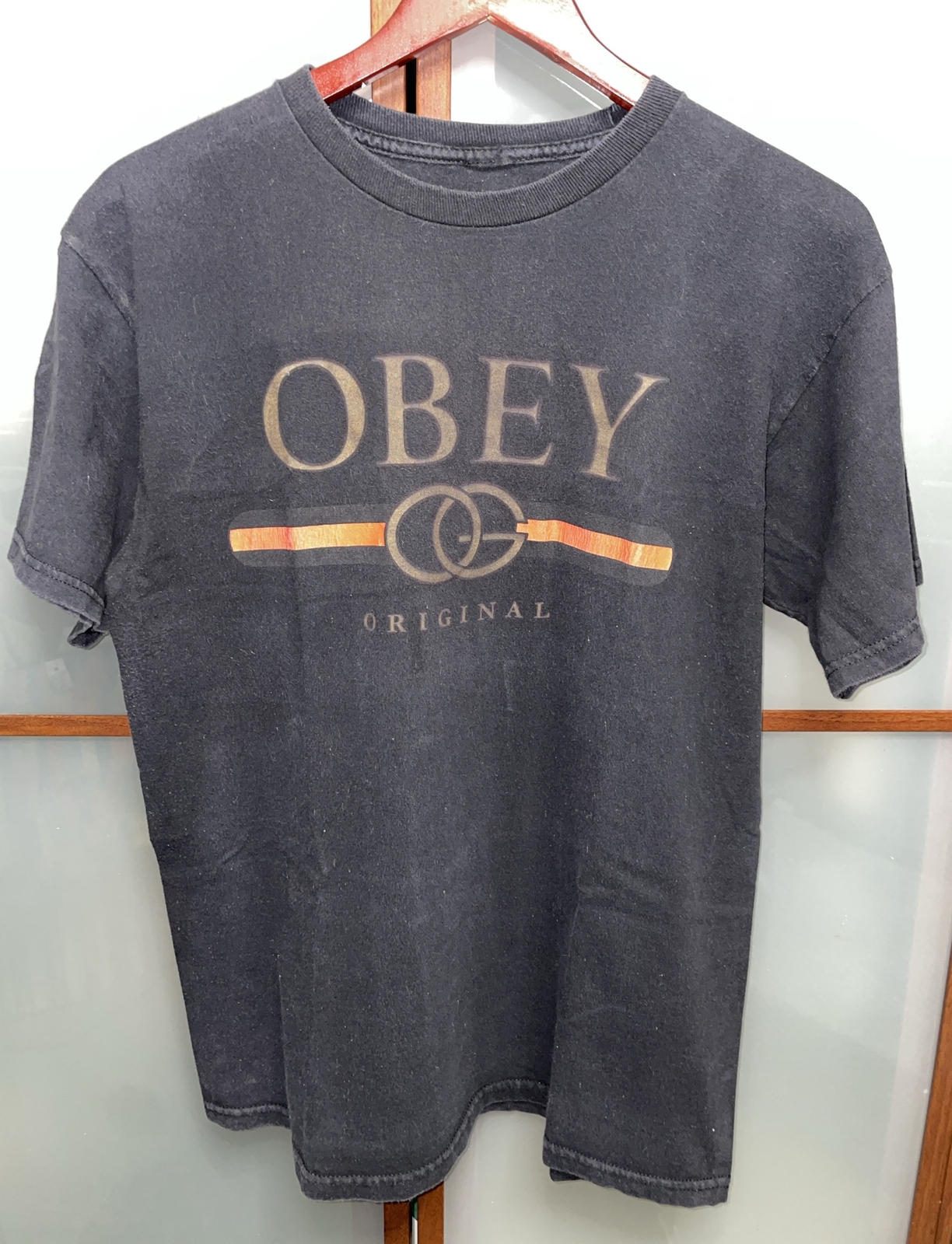 Obey Original OG Logo Y2K 2000s 90s Vintage Black Tee… - Gem
