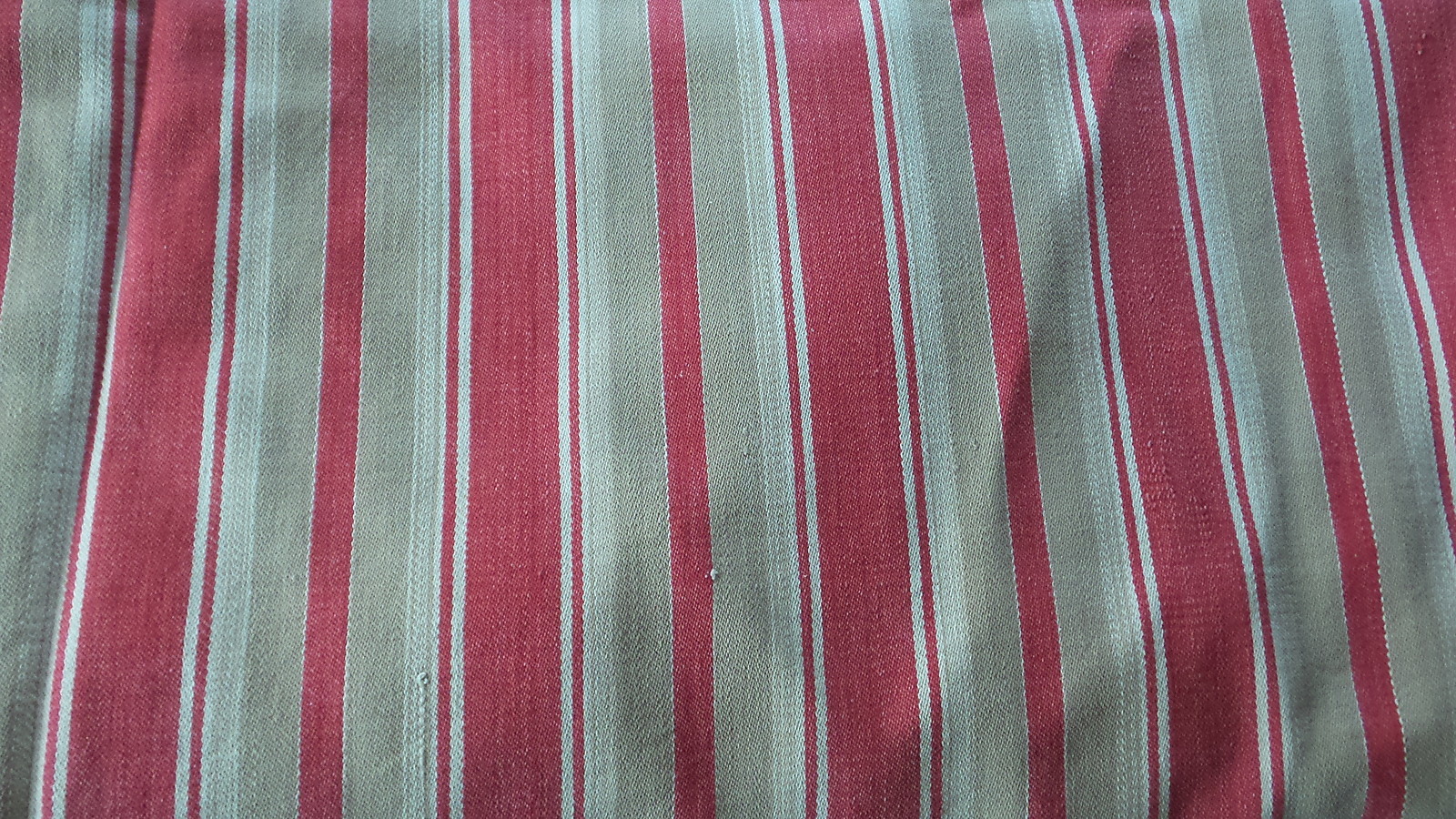 Antique Cotton TICK FABRIC DUVET/TICK COVER Brown,Red,Cream Stripe 64 ...