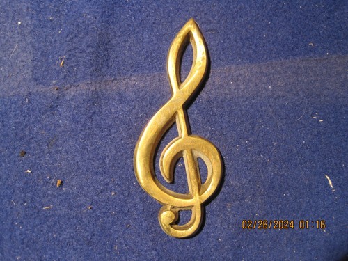 Vintage Solid Brass MUSICAL NOTE 5" Wall Hanging | eBay
