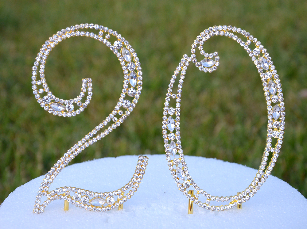 5" Rhinestone Gold Number Twenty Bling Cake Topper 20 Birthday ...