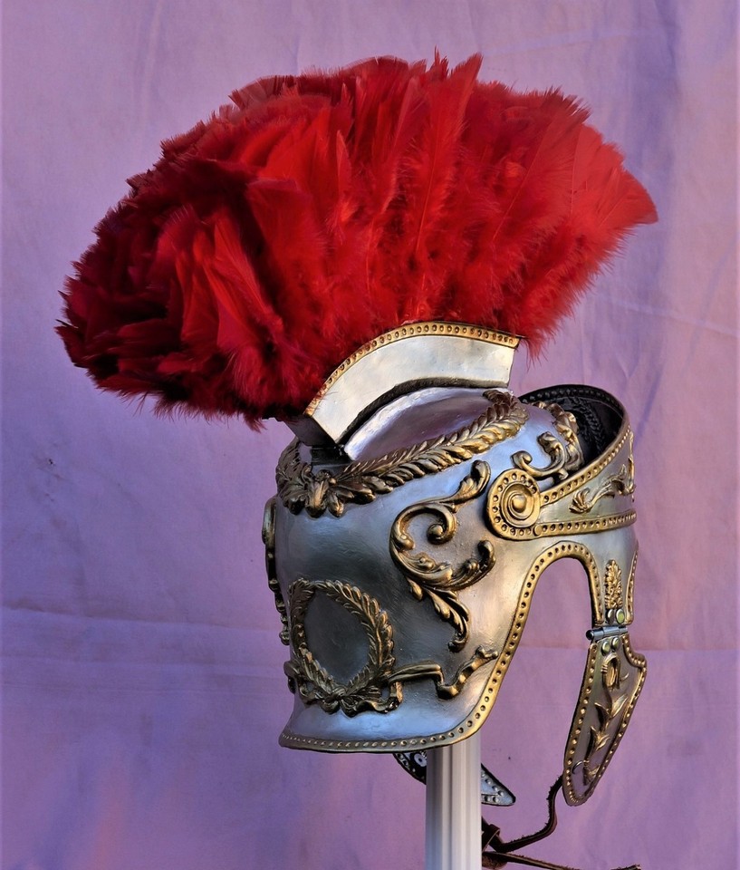 Gold & silver Emperor Augustus Roman Officer helmet Legate Tribune ...