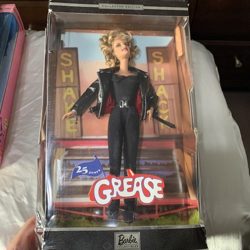 GREASE Sandy Black Leather 25th Anniversary Barbie Doll Olivia Newton ...