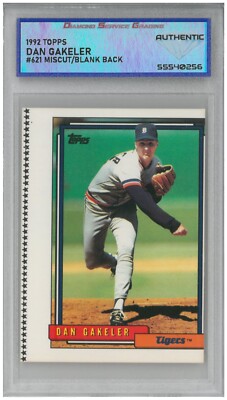 1992 Topps DAN GAKELER #621 Blank Back Error 💎 DSG Authentic | eBay