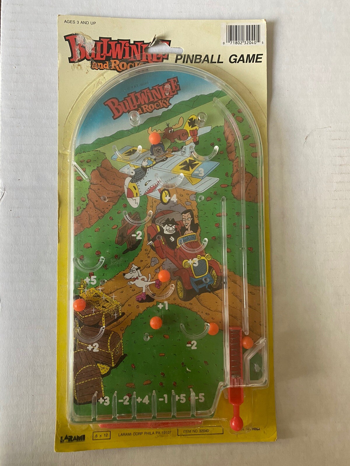 VINTAGE ORIGINAL 1980s LARAMI - BULLWINKLE AND ROCKY PINBALL GAME, NOS ...