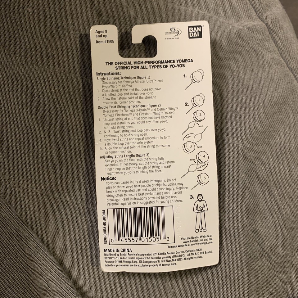 Vtg Yomega Replacement Strings - 5 Official Yomega Yo Yo Strings Bandai ...