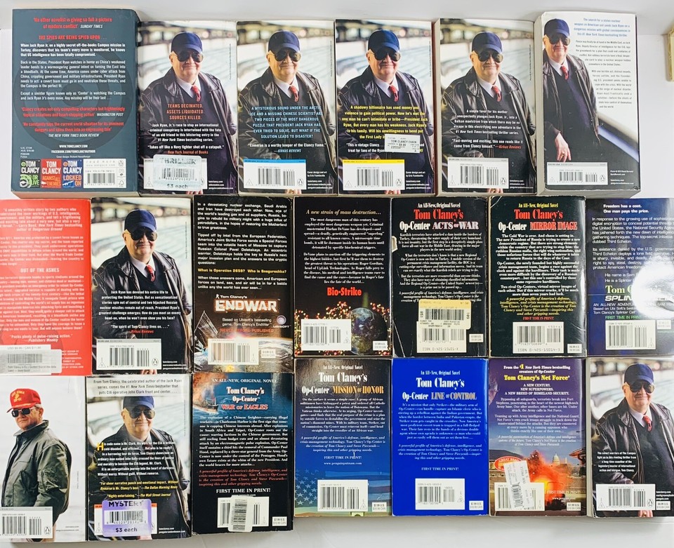 Mixed Lot of 20 Tom Clancy Tall & Mass Market Paperback Books Ryan Op ...