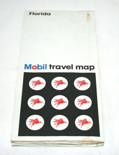 Vintage 1972 Mobile Gas Florida Road Travel Map Guide | eBay