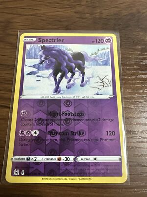 Pokemon SWSH Lost Origin Rare Reverse Holo Card - Spectrier 081/196 | eBay