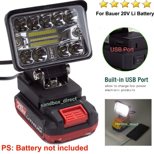 Led Work Light for Bauer 20v HyperMax Lithium Battery 2800LM w/FAST USB ...