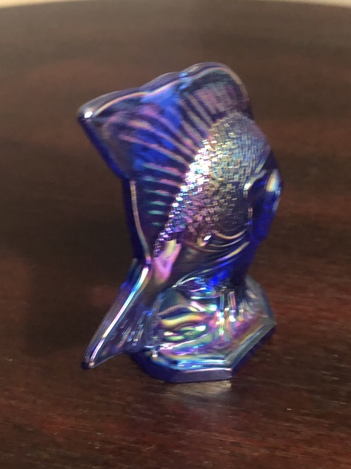 Fenton Angel Fish - Carnival Iridized on Blue Glass | eBay