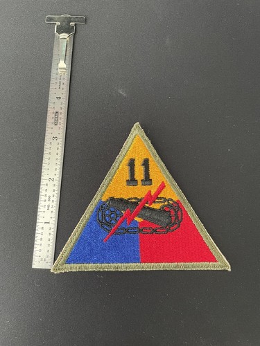US Army 11th Armored Tank Division Battalion Patch Cut Edge OD Border ...