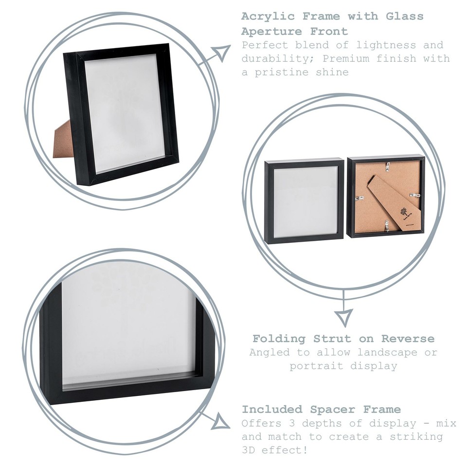 5x 3D Box Photo Frames Standing Hanging Craft Shadow Picture Frame 6 x ...