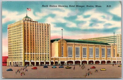 Boston Massachusetts 1940s Postcard North Station with Hotel Manger | eBay