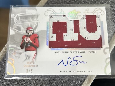 2016 Leaf Trinity Nate Sudfeld #3/5 Hoosiers Game Worn Patch RPA ...