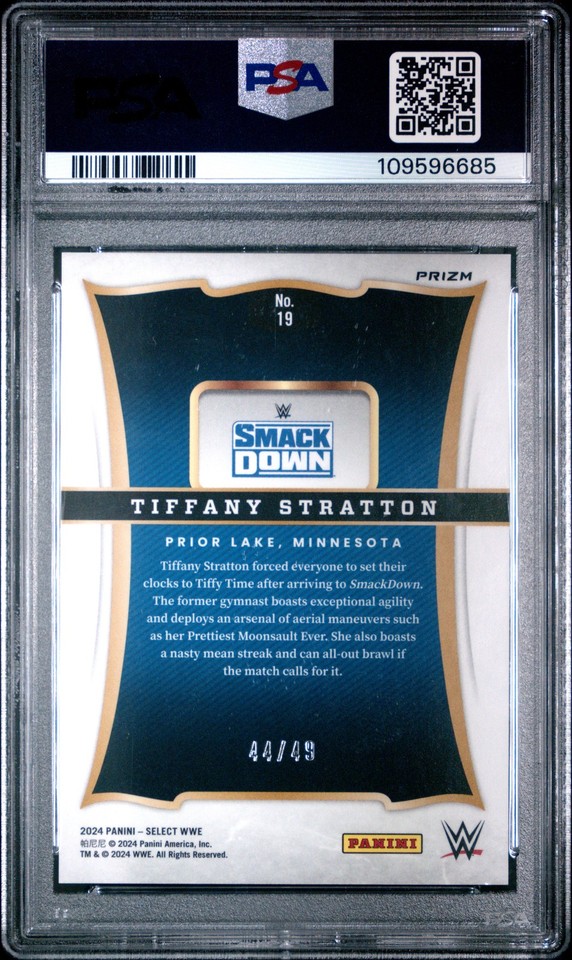 2024 PANINI SELECT WWE SELECT THROWBACK BLUE PRIZM TIFFANY STRATTON 44/ ...