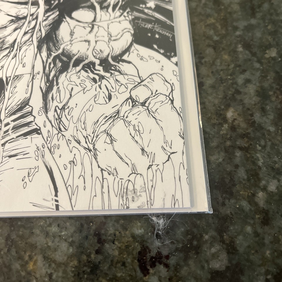 INVINCIBLE #1 • KIRKHAM • WHATNOT EXCLUSIVE BATTLE DAMAGE B & W SKETCH ...