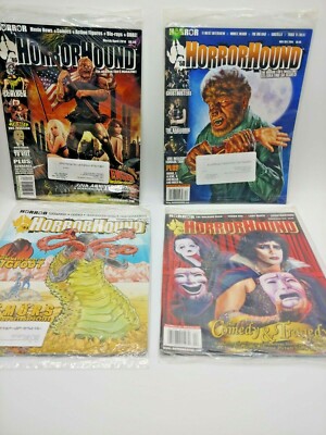 4 NEW SEALED HorrorHound Magazines #46 50 51 52 Toxic Avenger Rocky ...